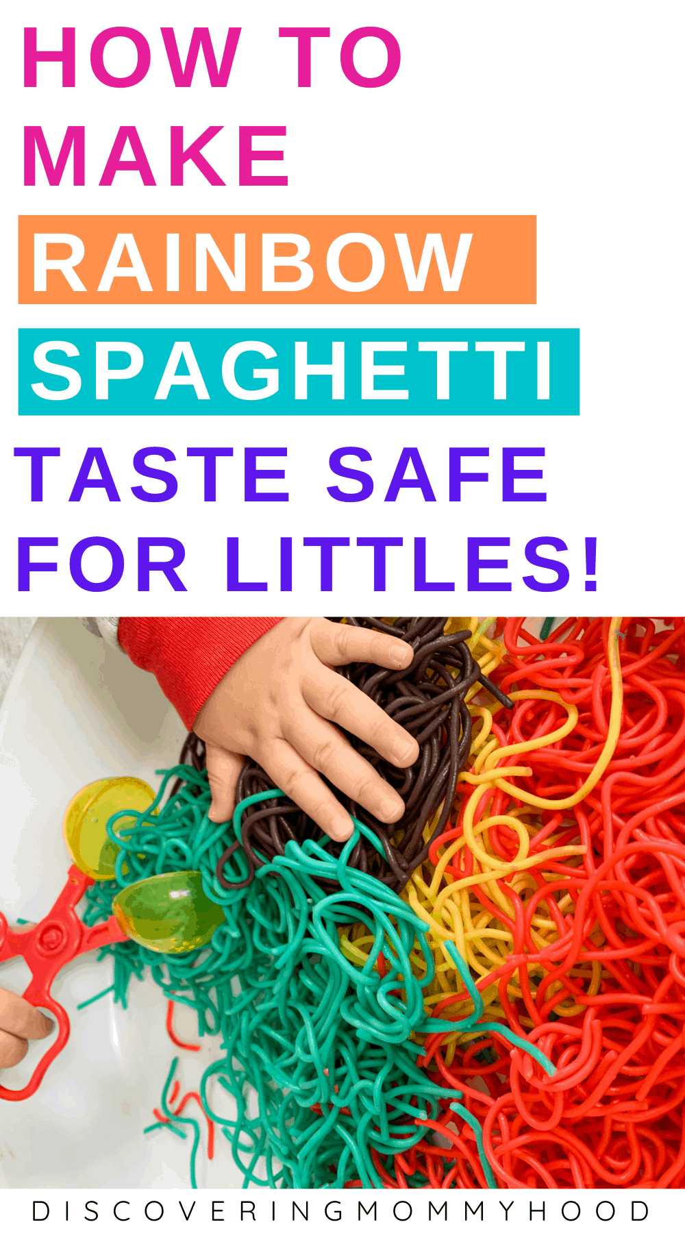 How to Make Rainbow Spaghetti - Discovering Mommyhood
