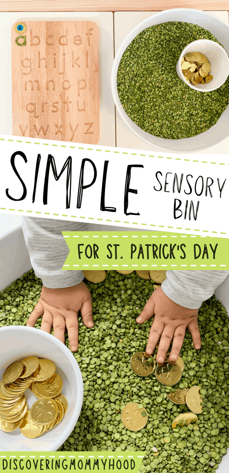 St. Patrick's Day Sensory Bin for Preschoolers - Discovering Mommyhood