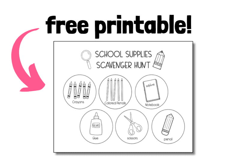 School Supplies Scavenger Hunt: Free Printable Activity for Preschool ...