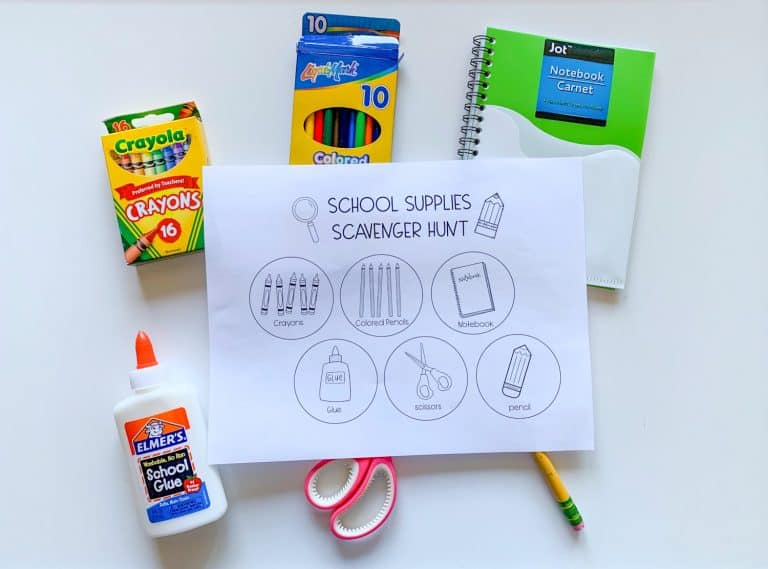 School Supplies Scavenger Hunt: Free Printable Activity for Preschool ...