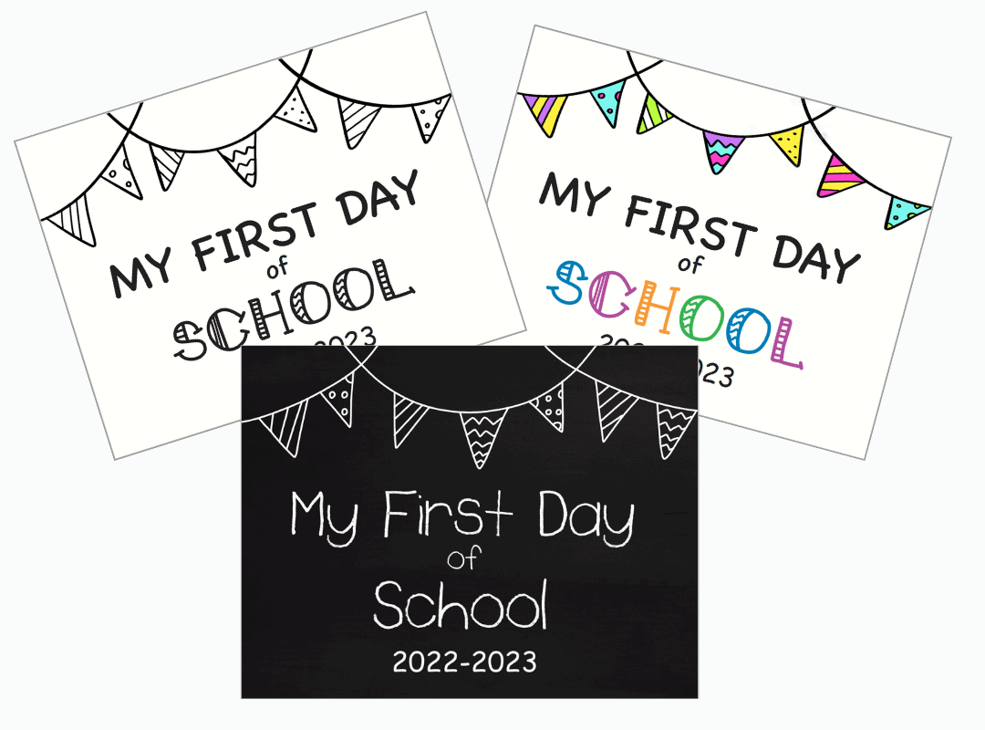 First Day of School Sign Free Printable 2022-2023 - Discovering Mommyhood