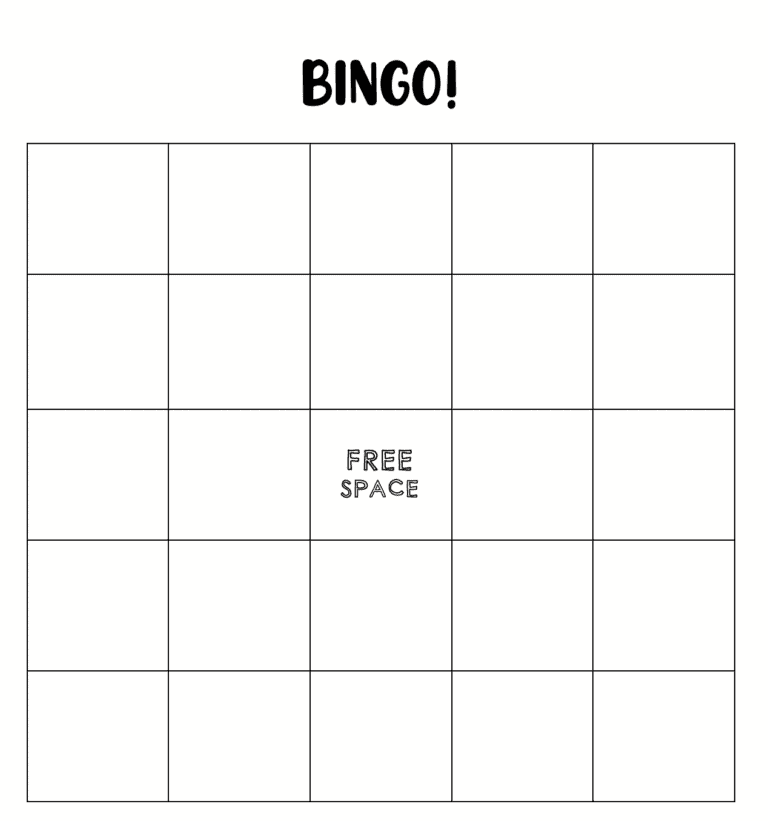 BINGO Blank Template Discovering Mommyhood BINGO Blank Template Discovering Mommyhood